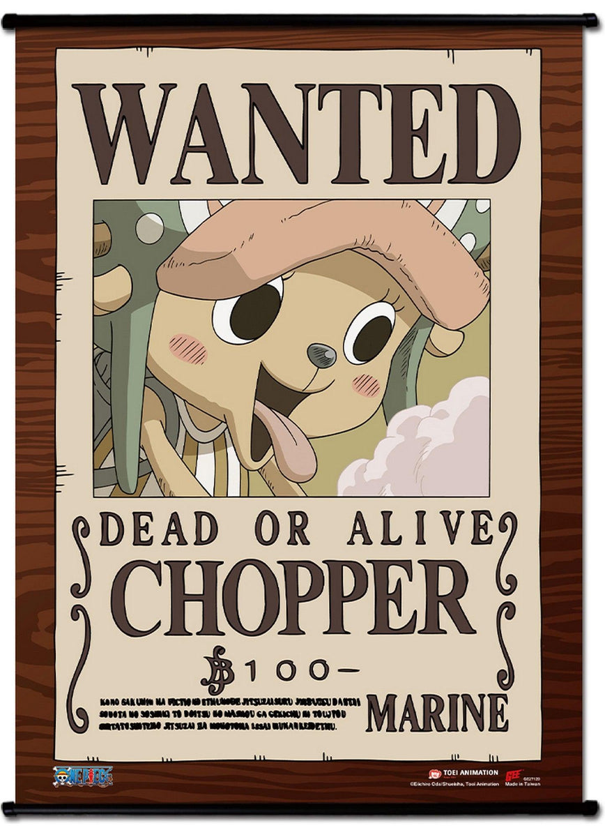 One Piece - Wanted Posters Chopper Wall Scroll – Great Eastern ...